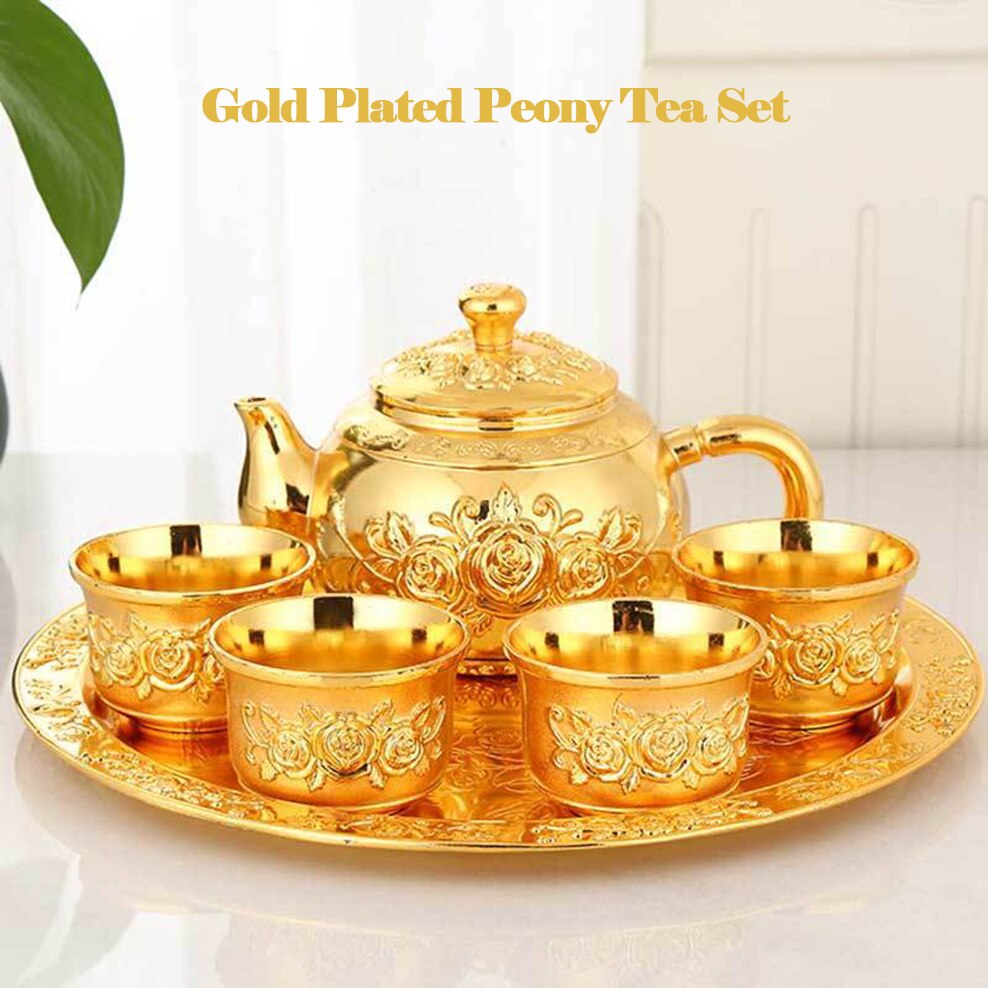 Vietnamese Shakin Tea Set 6-Piece Set Alloy Gold-P... – Grandado