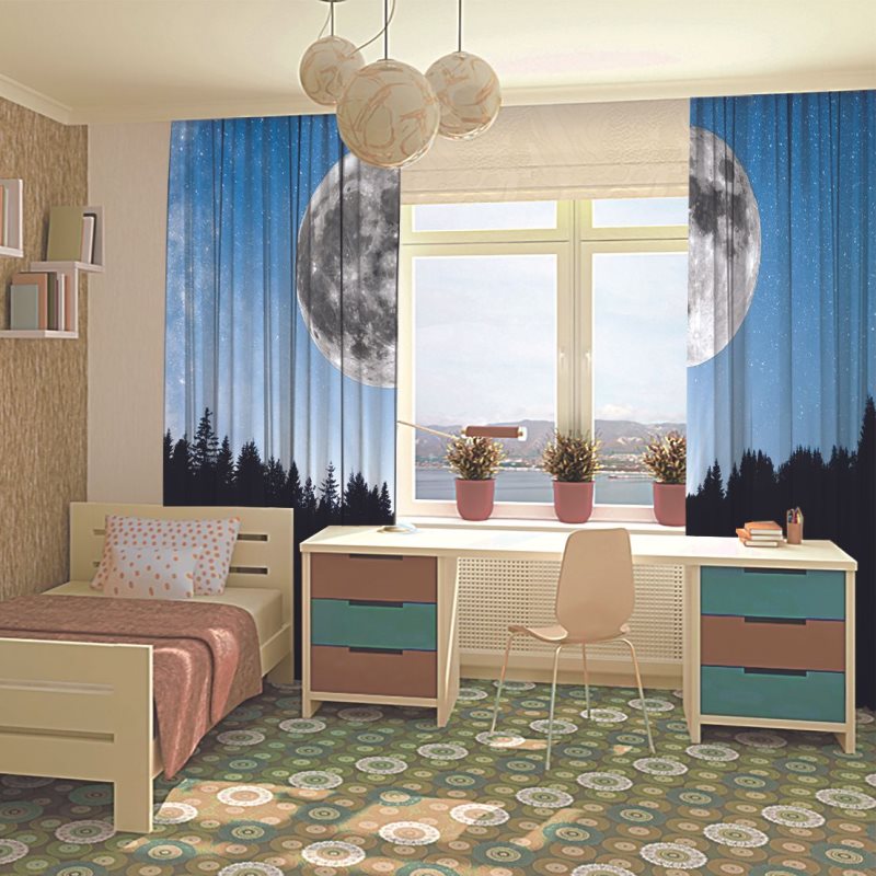 Super Moon Stars Milky Way Night View with Pine Tr... – Grandado