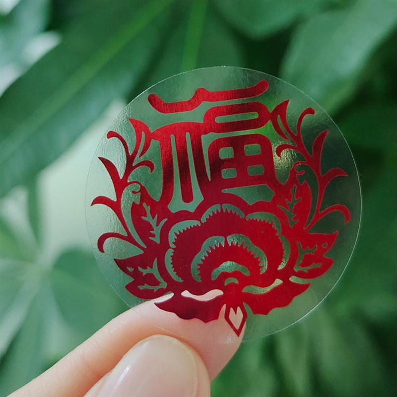 1 Roll Spring Festival DIY Stickers Blessing Self-... – Grandado