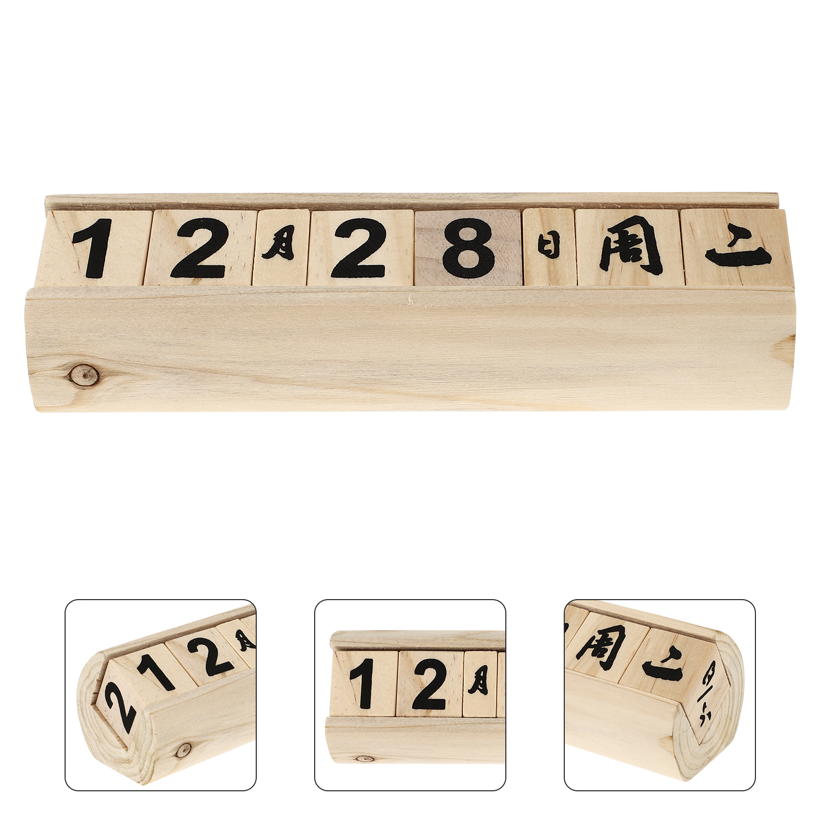 Delicate Wooden Calendar Decor Chic Desktop Calend... – Grandado