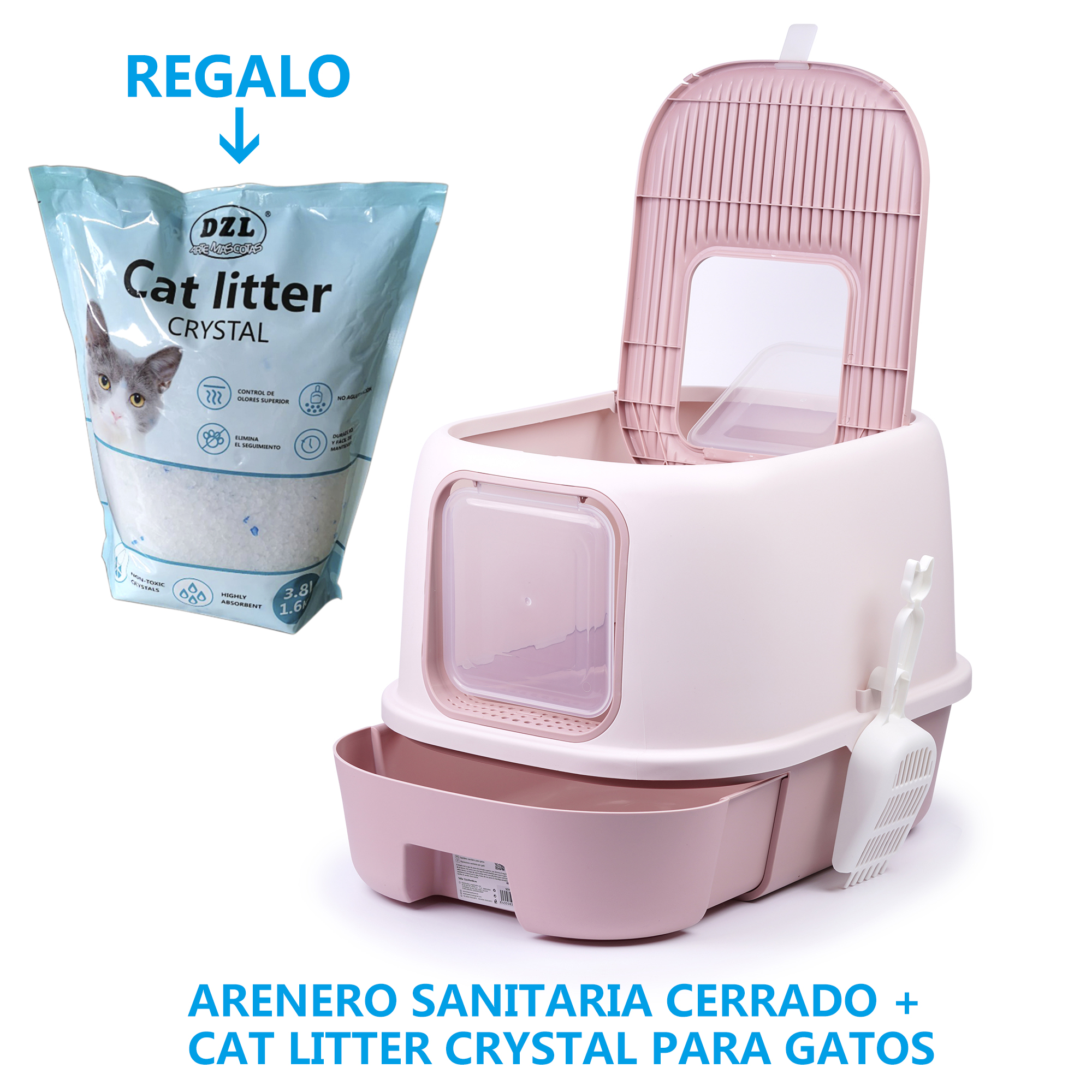 Gesloten Sanitaire Zandbak Voor Katten, Crystal Ka... – Vicedeal