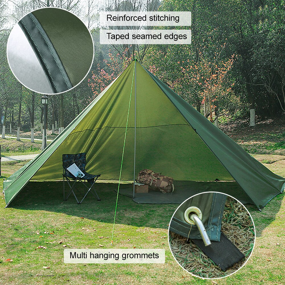 3x5m Awning Waterproof Tarp Tent Shade with Pole F... – Grandado