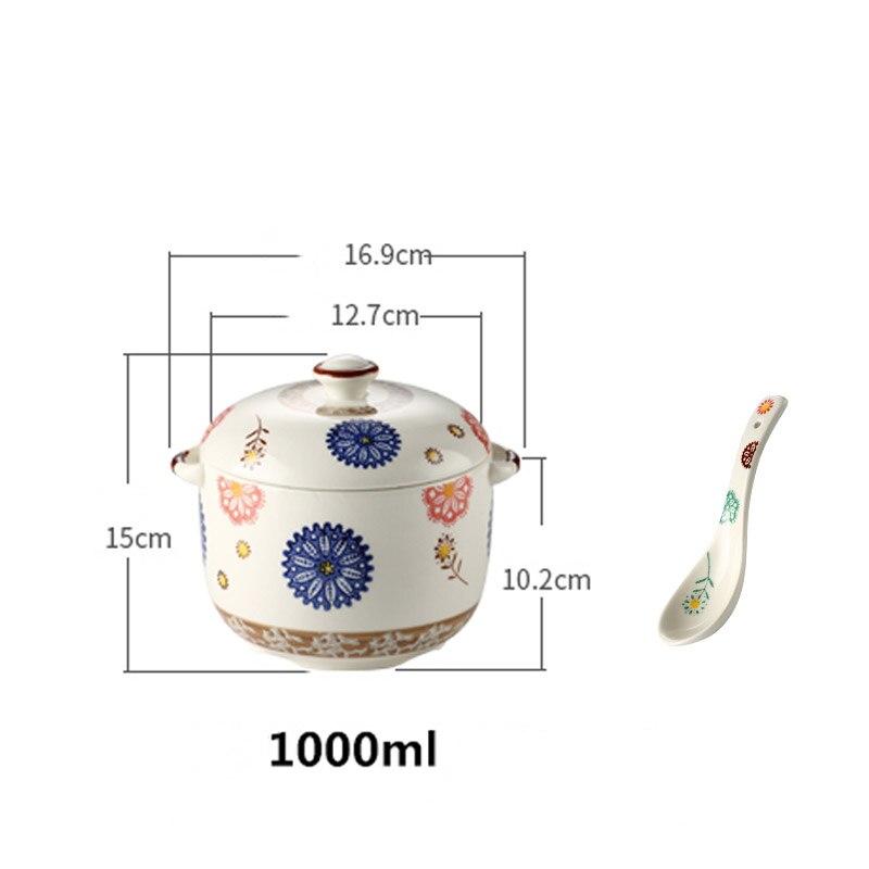 Japanese Hand-painted Ceramic Stew Pot With Lid Sp... – Grandado