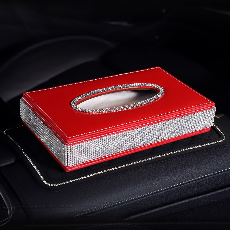 Luxury Rhinestone Car Tissue Box Cover Napkin Hold... – Vicedeal