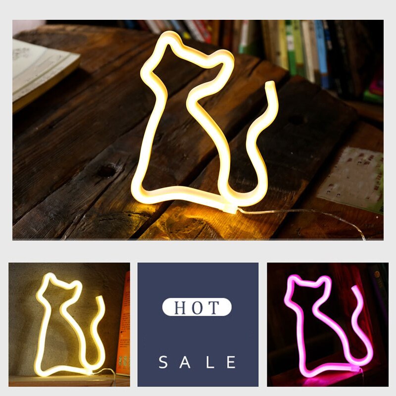 LED Neon Bulb Tube Light Battery Decor Night Light... – Grandado