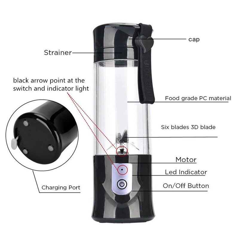 Draagbare Mini Reizen Fruit Usb Juicer Cup, Persoo... – Grandado