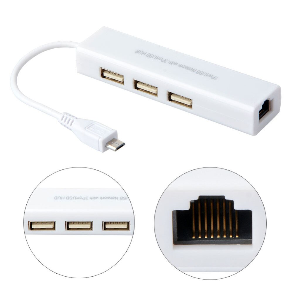 3 in 1 Multi Ports Type C HUB RJ45 Micro USB C Pow... – Grandado