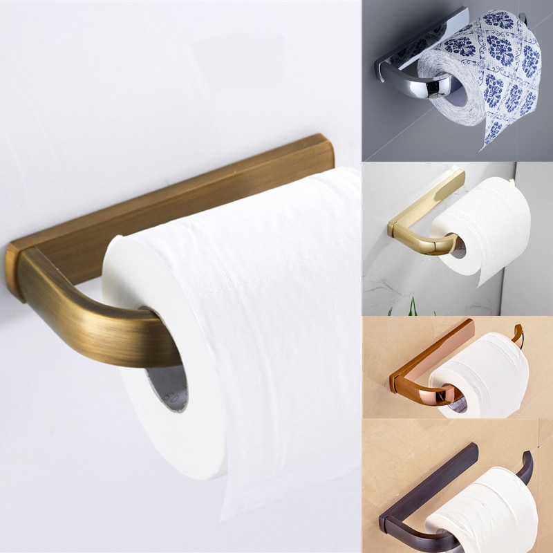 Solid brass wall-mounted roll holder antique luxur... – Grandado