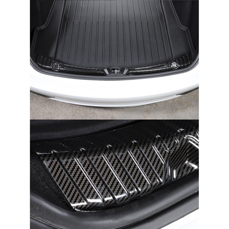 Carbon Fiber Rear Trunk Bumper Protector Guard Rvs... – Grandado