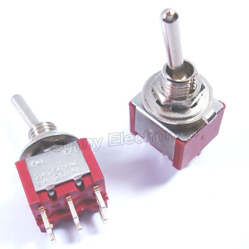 5pcs Toggle Switch Red 6-Pin DPDT ON-ON 5A /120VAC... – Grandado