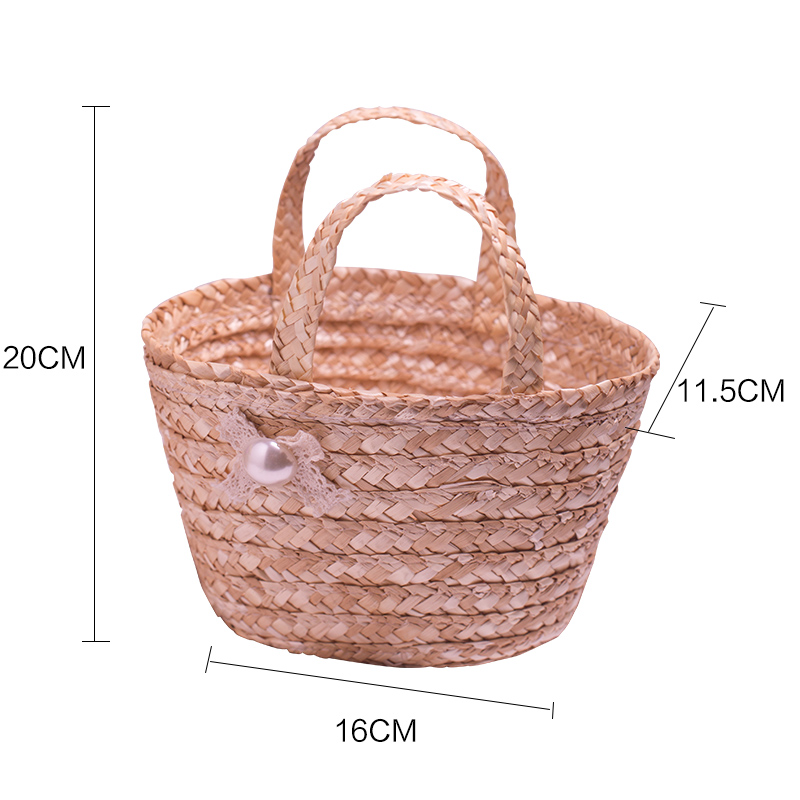 Seaweed Wicker Basket Rattan Hanging Flowerpot Flo... – Grandado
