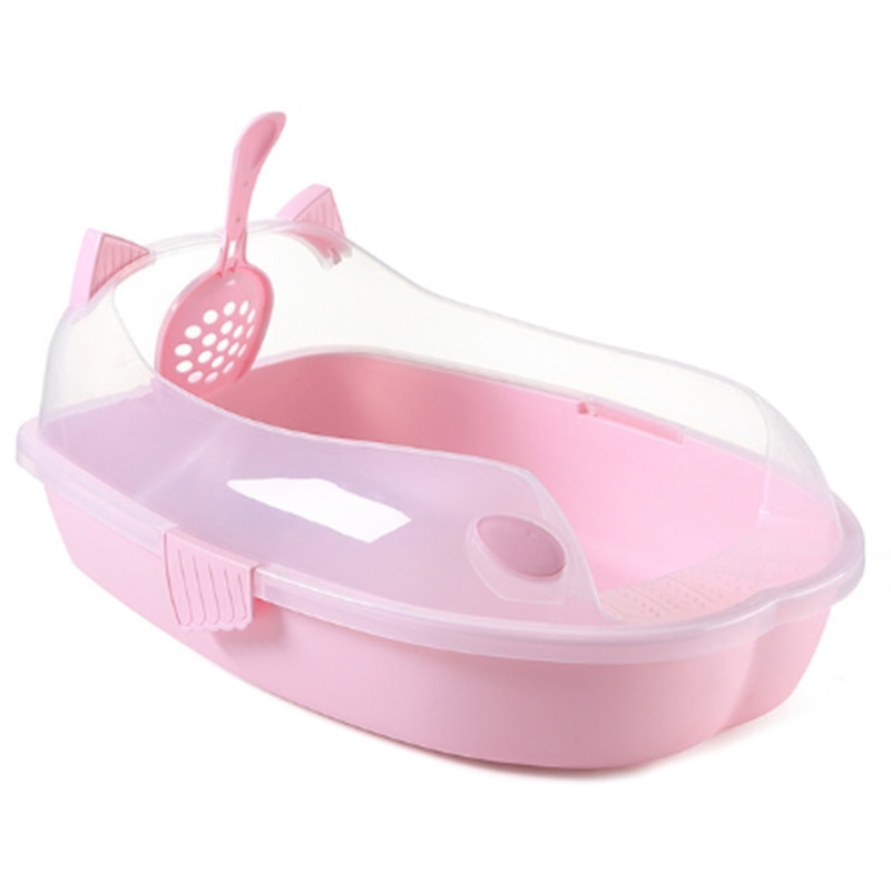 Plastic En-Closed Cat Litter Box Sand Box Cat Shap... – Grandado
