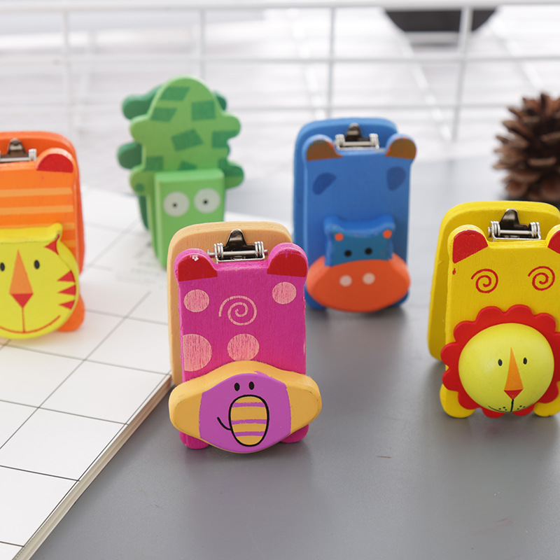 Coloffice 1PC cartoon wooden animal mini stapler e... – Grandado
