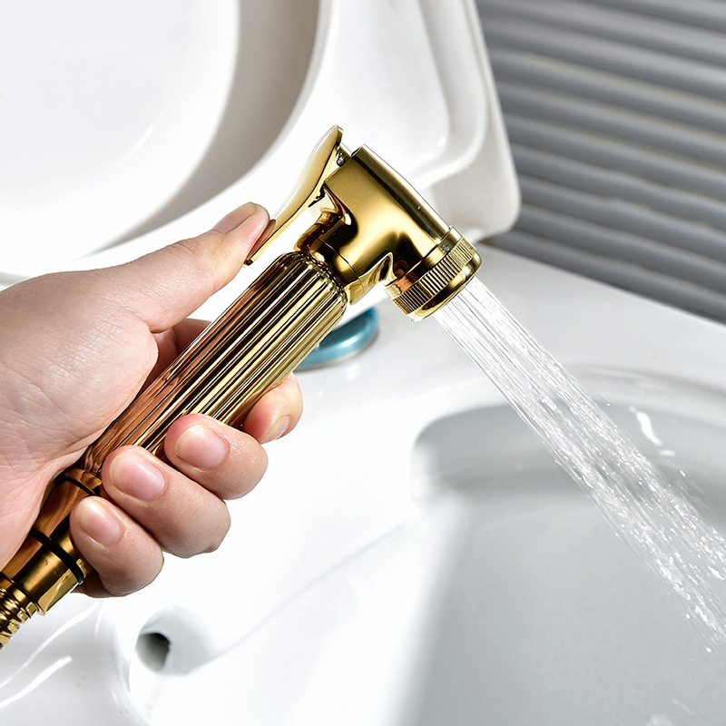 1Set Brass Golden Bidet Washer Mixer Muslim Shower... – Grandado