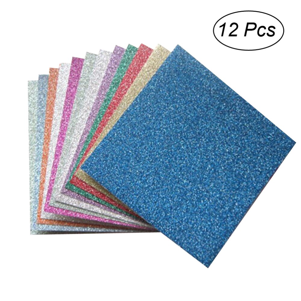 12 Sheets Glitter Origami Paper Square Sheets Vivi... – Grandado