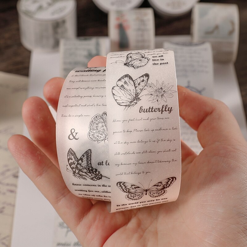 Vintage Vlinder Geïllustreerd Journal Washi Tape P... – Grandado