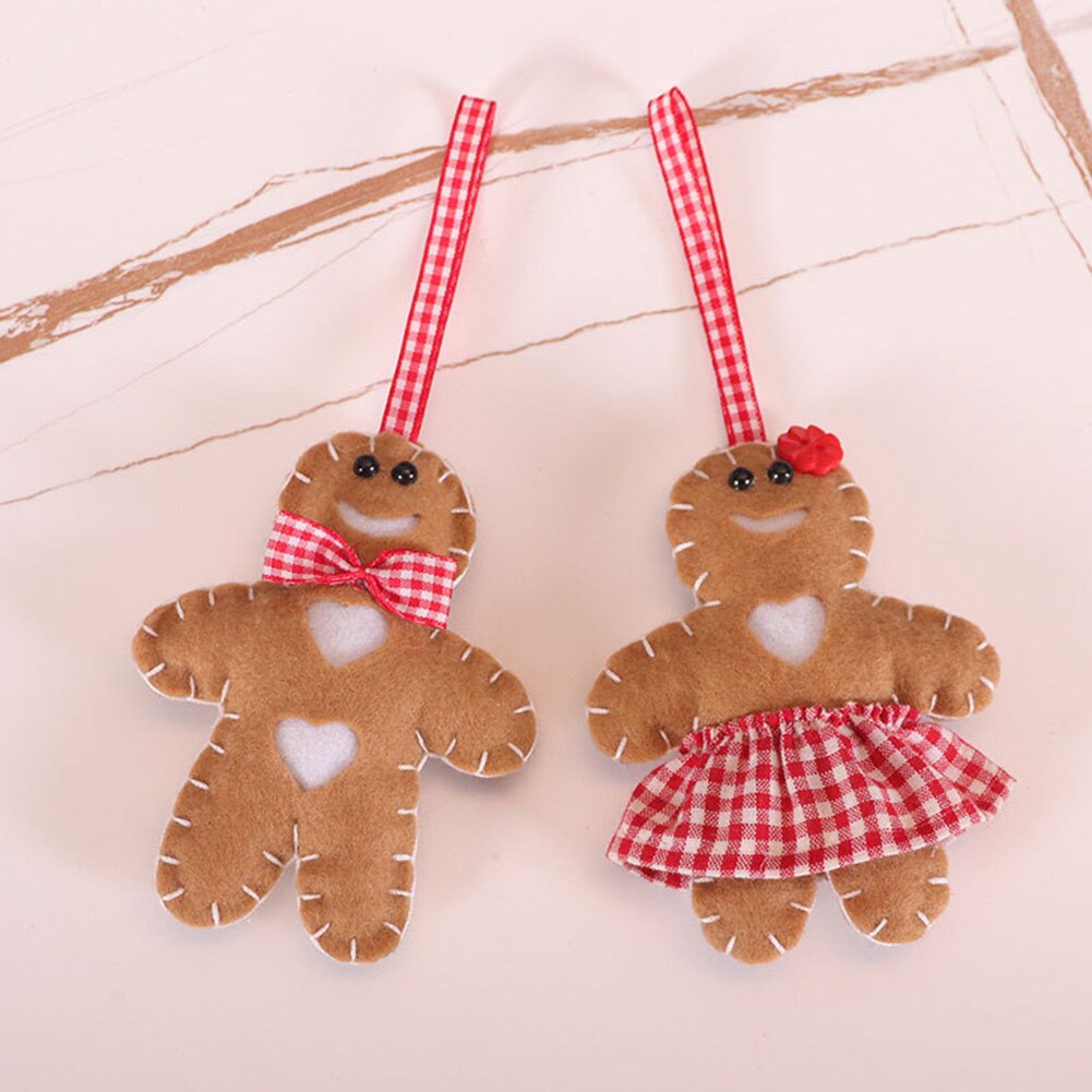 Deer Gingerbread Man Doll Pendants Felt Hanging Or... – Grandado