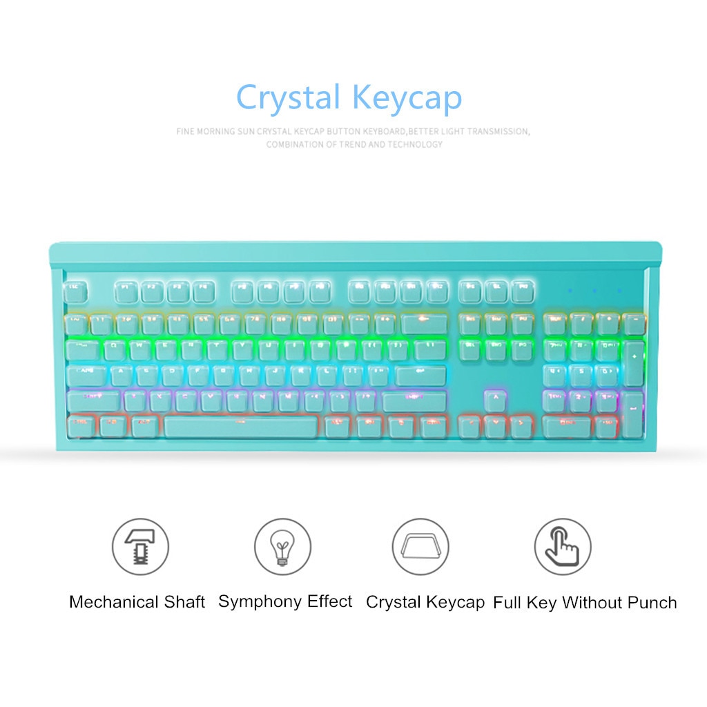 T680 Crystal Key Cap Blue Switch Mechanical Keyboa... – Vicedeal