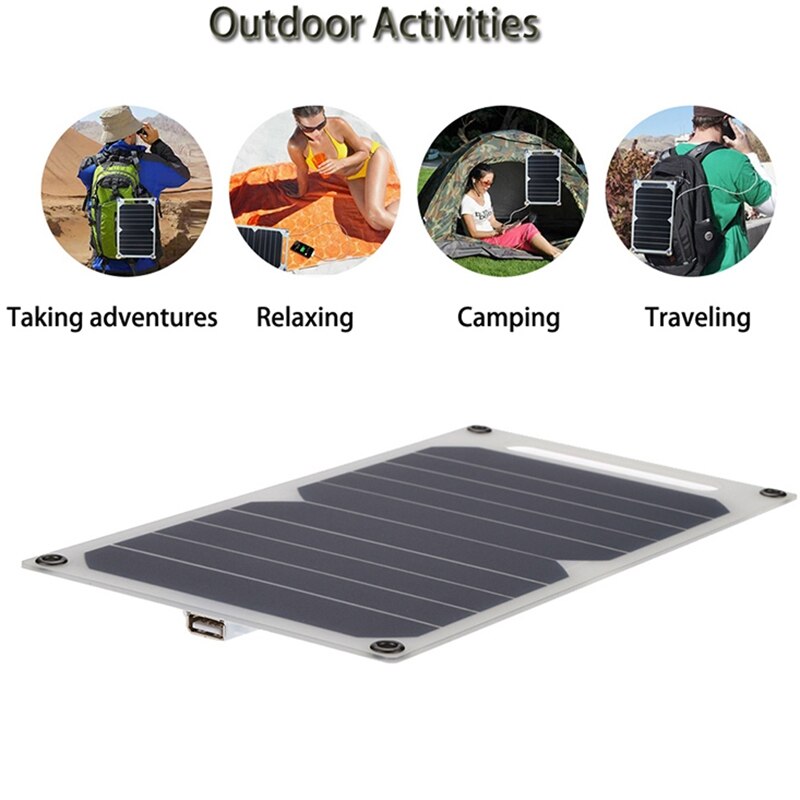 WSFS 10W DIY Portable Solar Panel Slim Light USB C... – Grandado