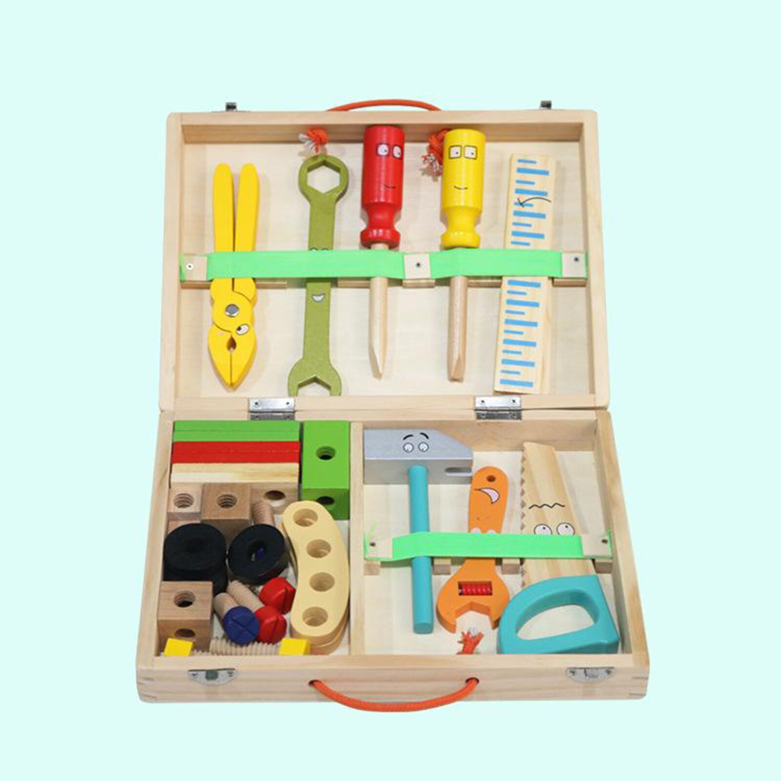 Wooden Repair Box Building Tool Kit Pretend Play T... – Grandado
