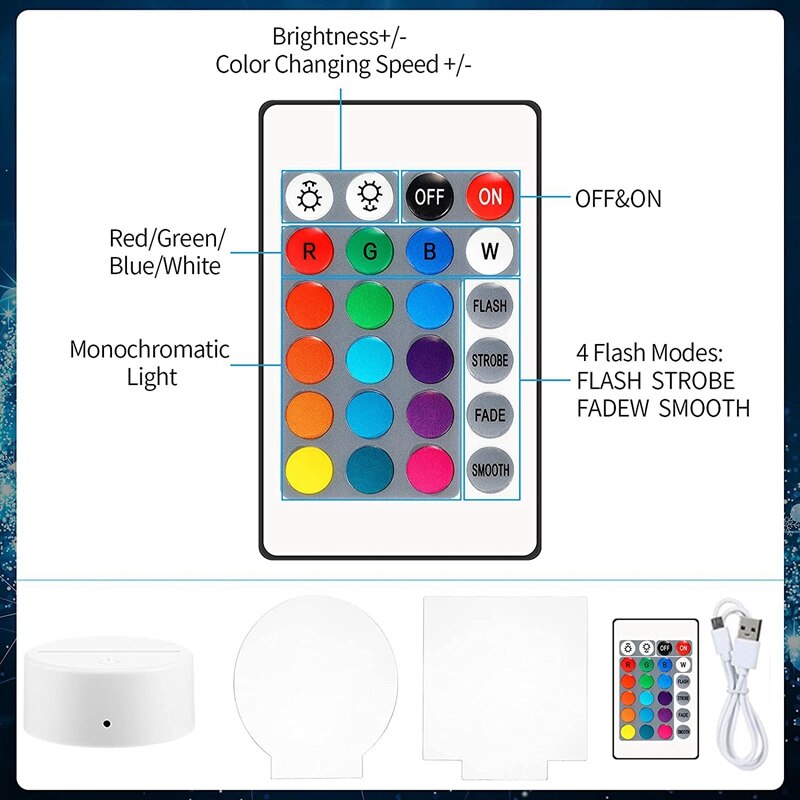 4Pack LED Light Lamp Base With Acrylic Panel Lamp ... – Grandado