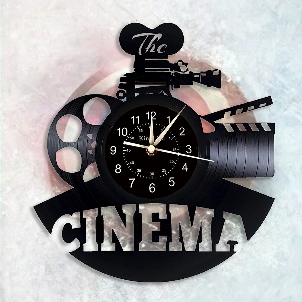 Home Theater Cinema Vinyl Record Wall Clock LED Li... – Grandado