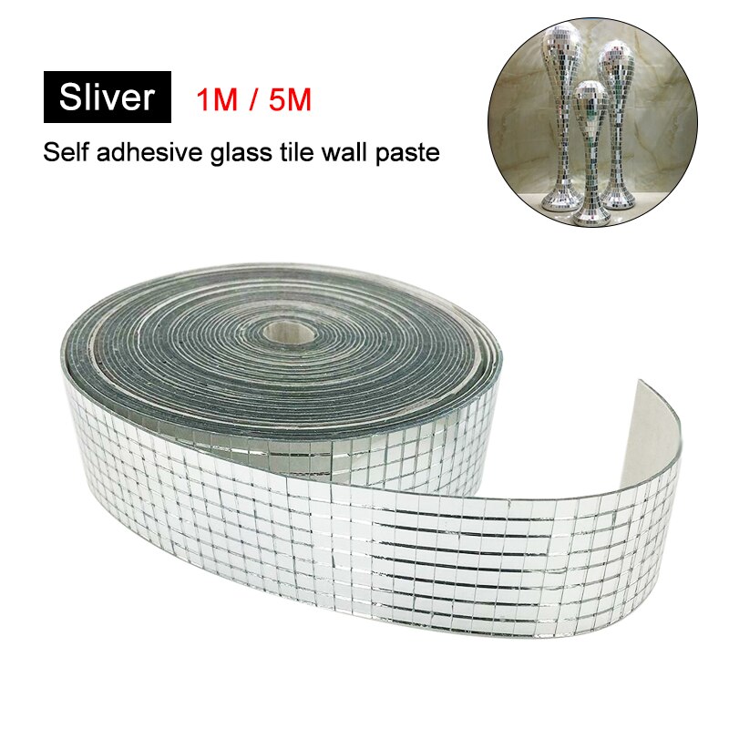 5M Roll Self-Adhesive Glass Mirrors Mosaic Tiles W... – Vicedeal