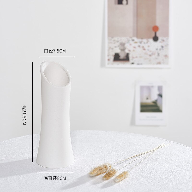 Simpel hvid lille frisk keramik vase tørret blomst... – Grandado