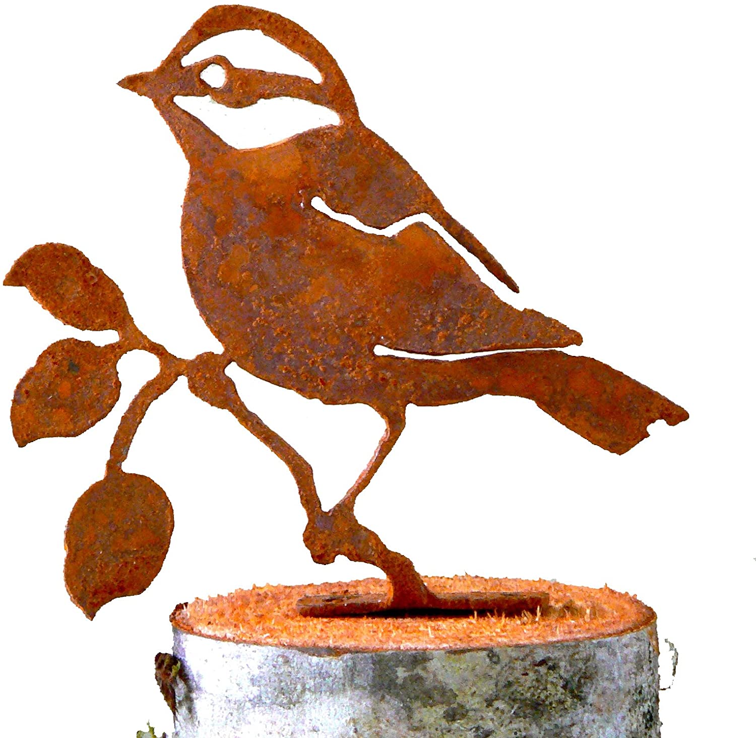 Rust hollowing bird black-capped chickadee metal s... – Grandado