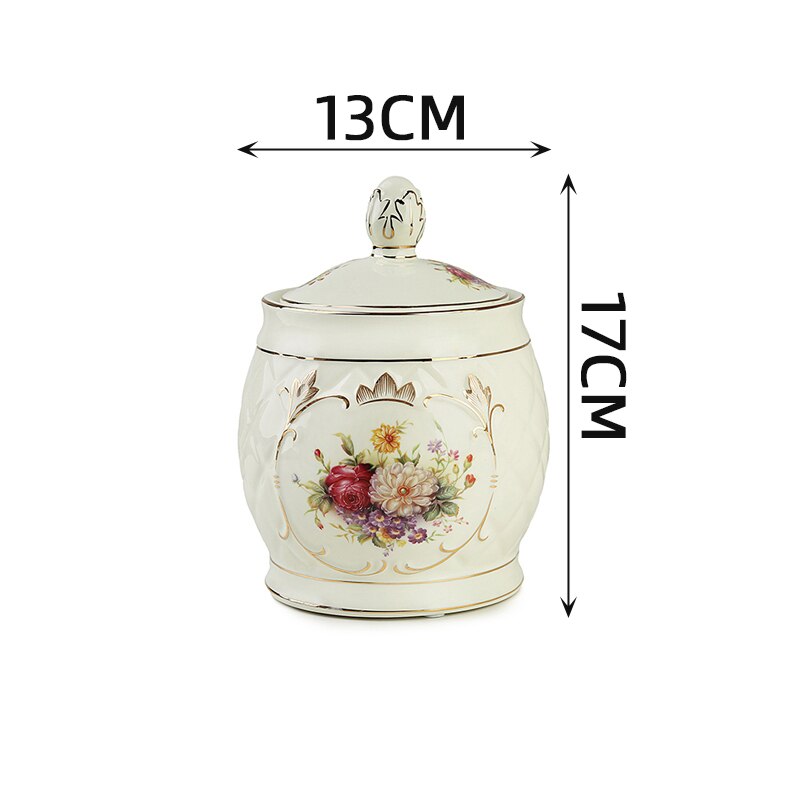 Retro Ceramic Tea Tins with Lid Porcelain Flowers ... – Grandado