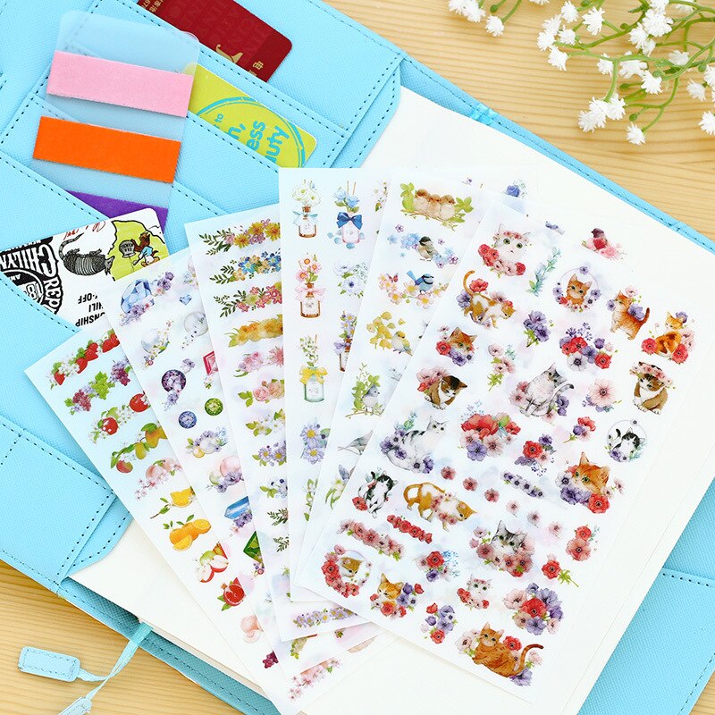 6 Pcs/Set Cute Cats Flowers Kawaii Animals Sticker... – Vicedeal 6 Pcs/Set Cute Cats Flowers Kawaii Animals Sticker... – Vicedeal