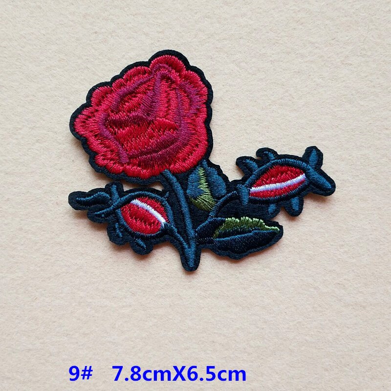 Rose Embroidered Iron on Patches for Clothing DIY ... – Grandado