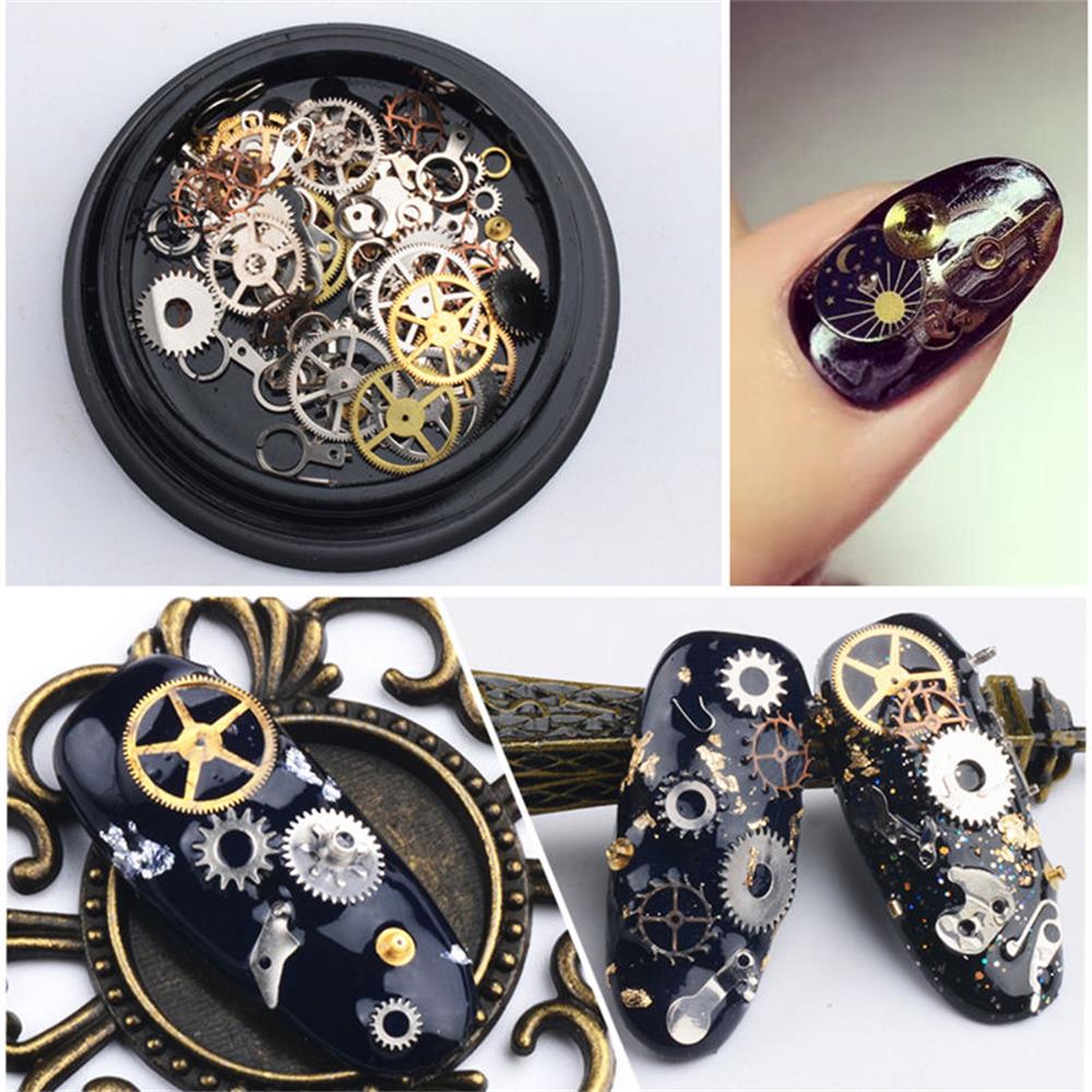 1 Box 3D Steampunk Mechanical Component Gear Nail ... – Grandado