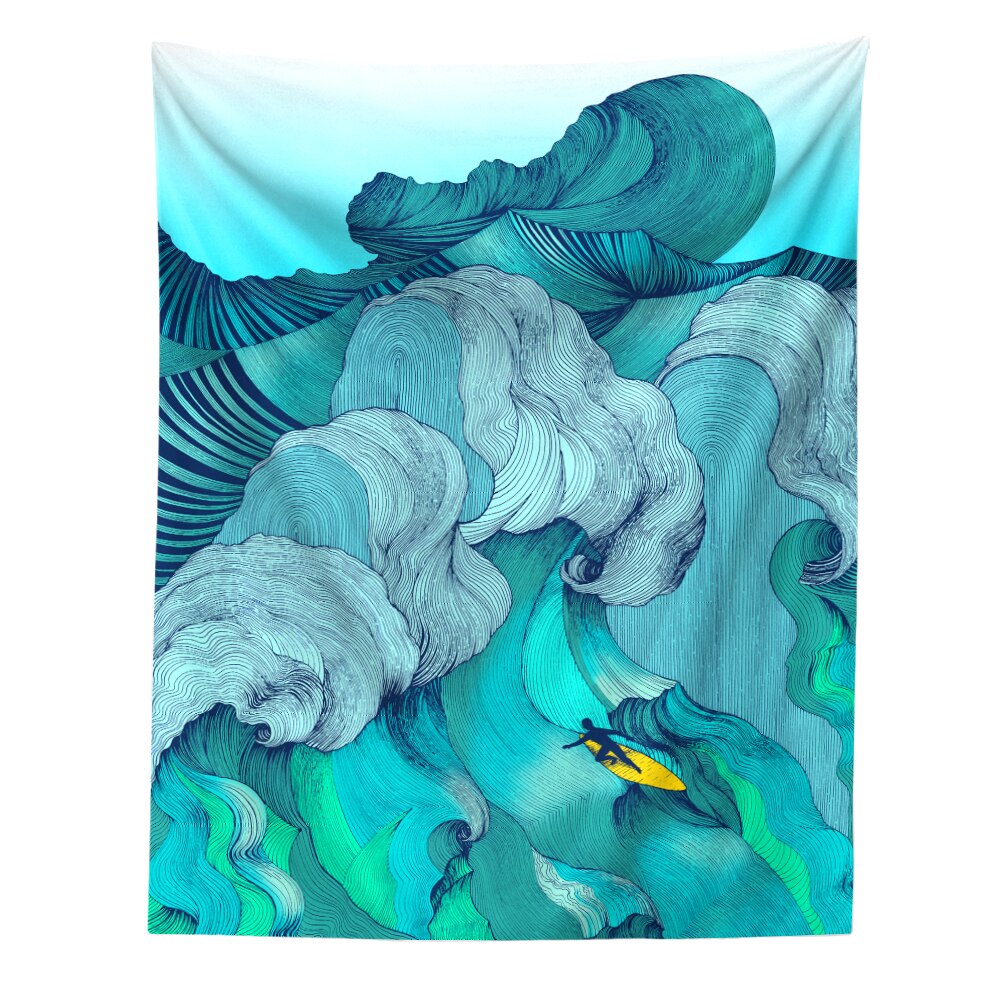 Summer Blue Sea Tapestry Wall Hanging For Bedroom ... – Grandado