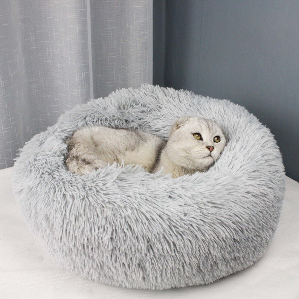 Soft Pet Plush Round Dog Kennel Cat Litter Autumn ... – Vicedeal
