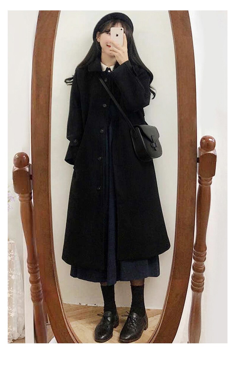 Japanese & Korean Casual Winter Woman Wool & Blend... – Grandado