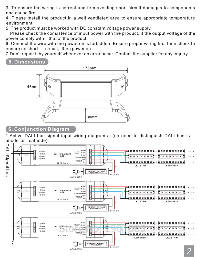 Cv 3CH Dali Led Lamp Dimmen Driver Pwm Rgb Dimmer ... – Vicedeal