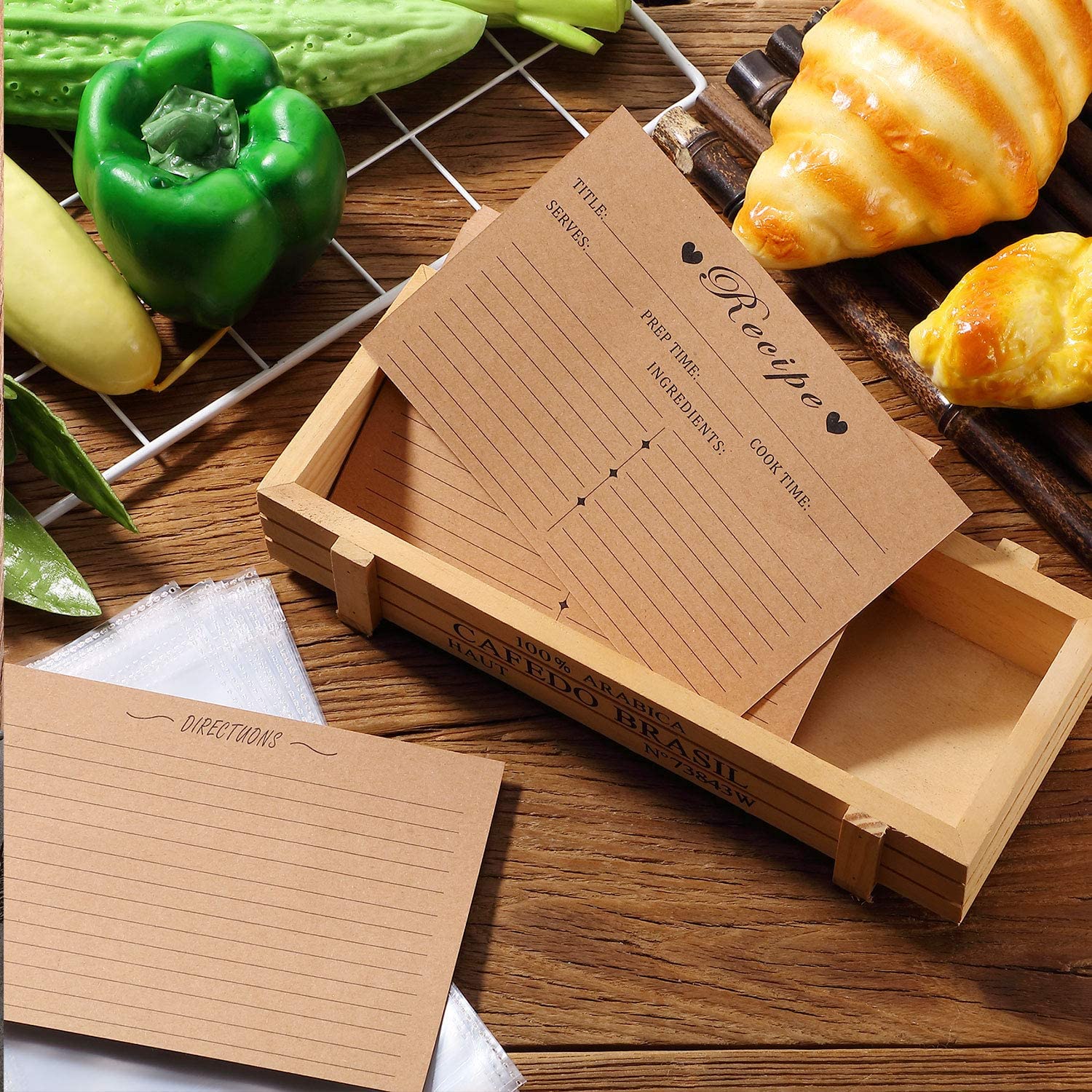 Recipe Cards - 50 Double Sided Cards 4x6 inches Th... – Grandado