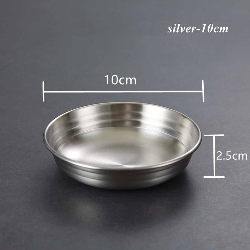 304 Stainless Steel Round Dinner Plates Dessert Pl... – Grandado