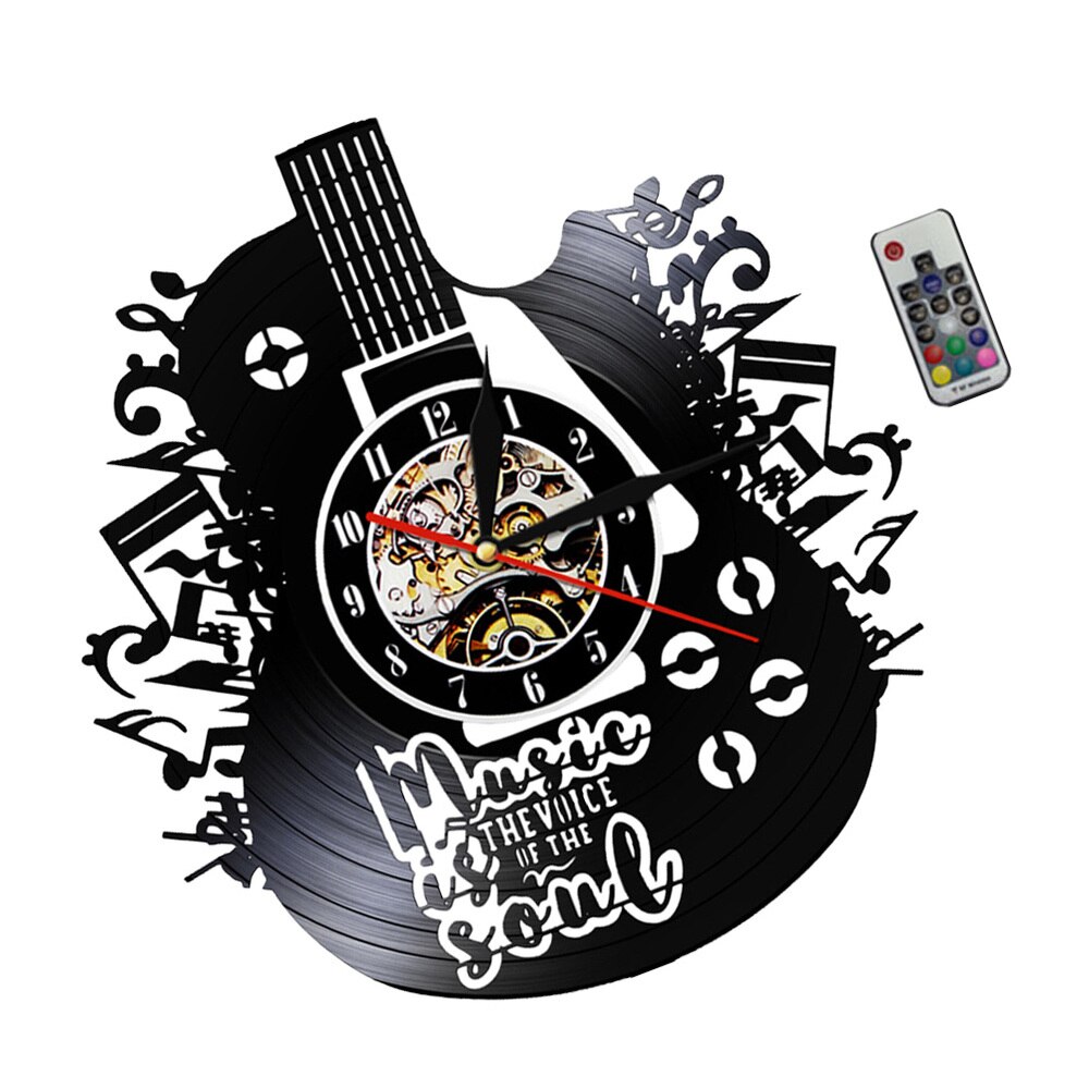 1pc Vinyl Record Wall Clock Guitar Shape Wall Hang... – Vicedeal