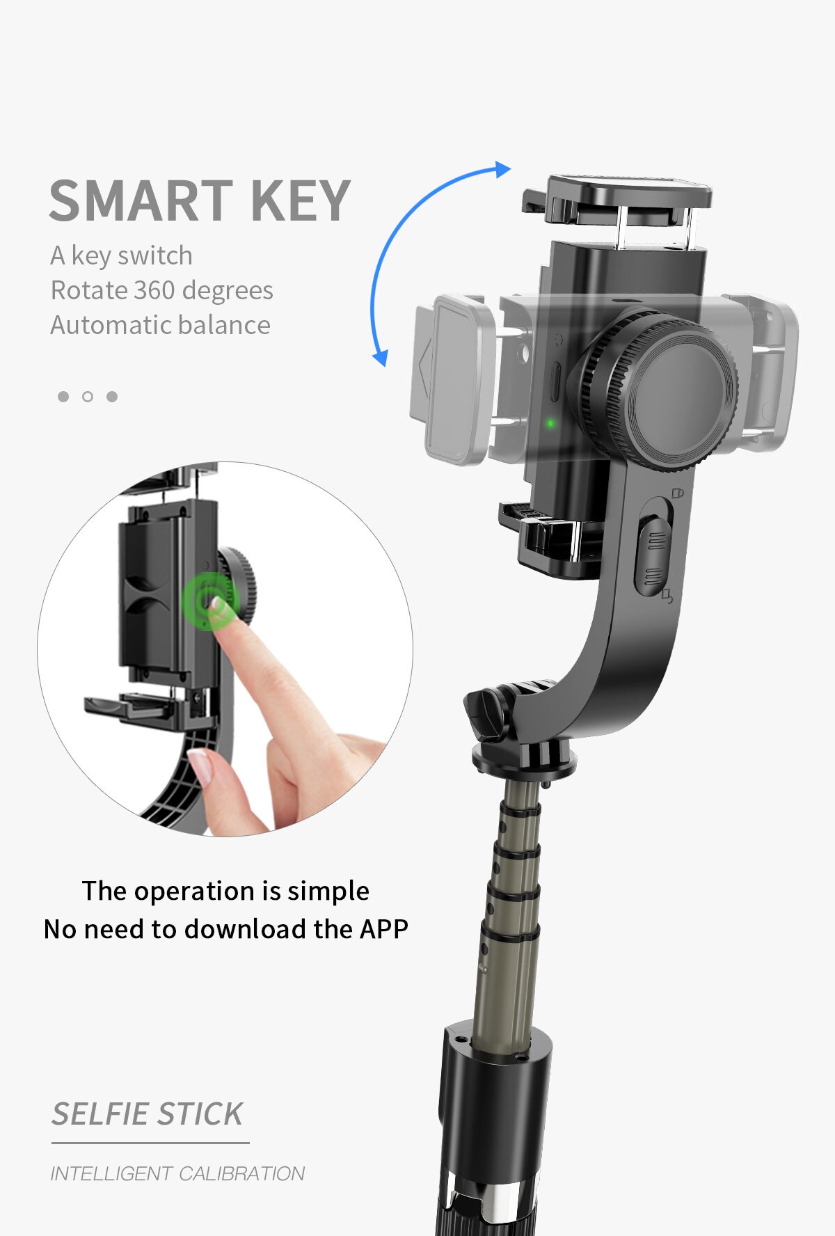 L08 Handheld Smartphone Gimbal Stabilizer Selfie S... – Vicedeal