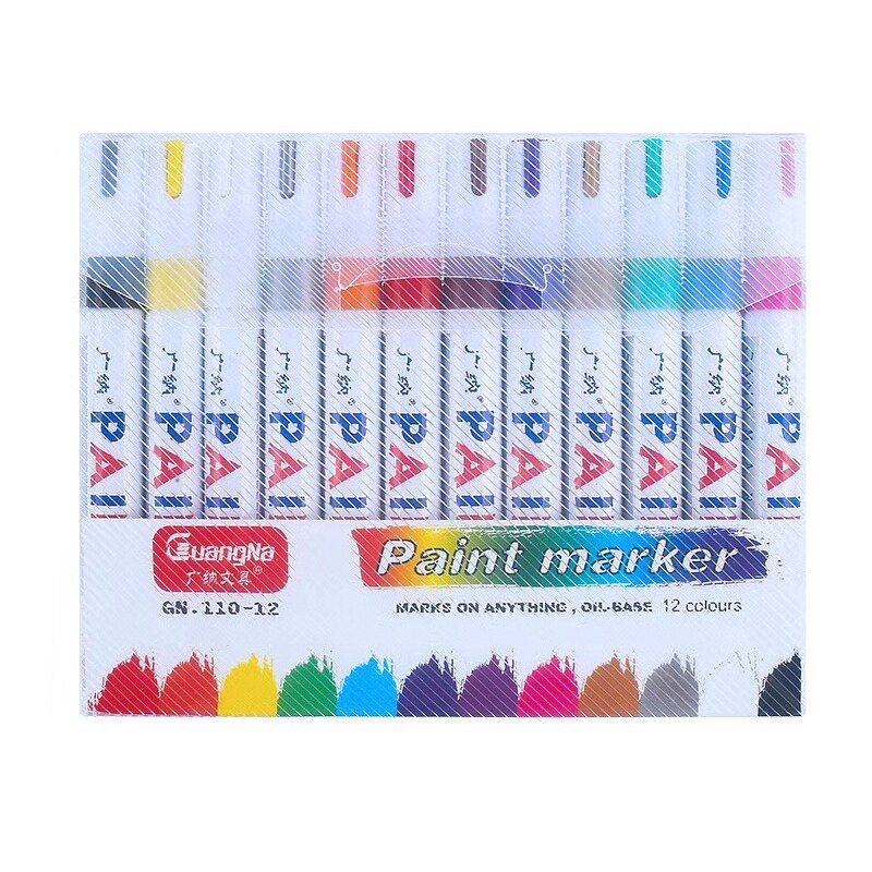 12 Colors Paint Markers Pen Permanent Marker White... – Grandado