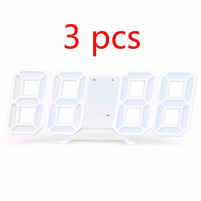 3D Electronic LED Wall Clock Modern Voice Control ... – Grandado