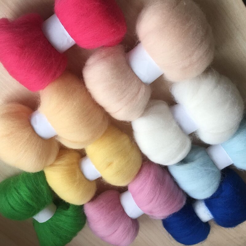 wolvilt mixed colors fieltro naaldvilten merino wo... – Grandado