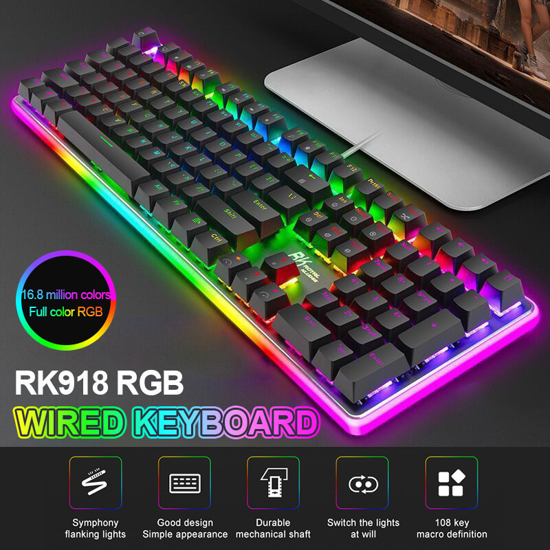 RK918 ROYAL KLUDGE RGB Backlight Wired Gaming Mech... – Grandado
