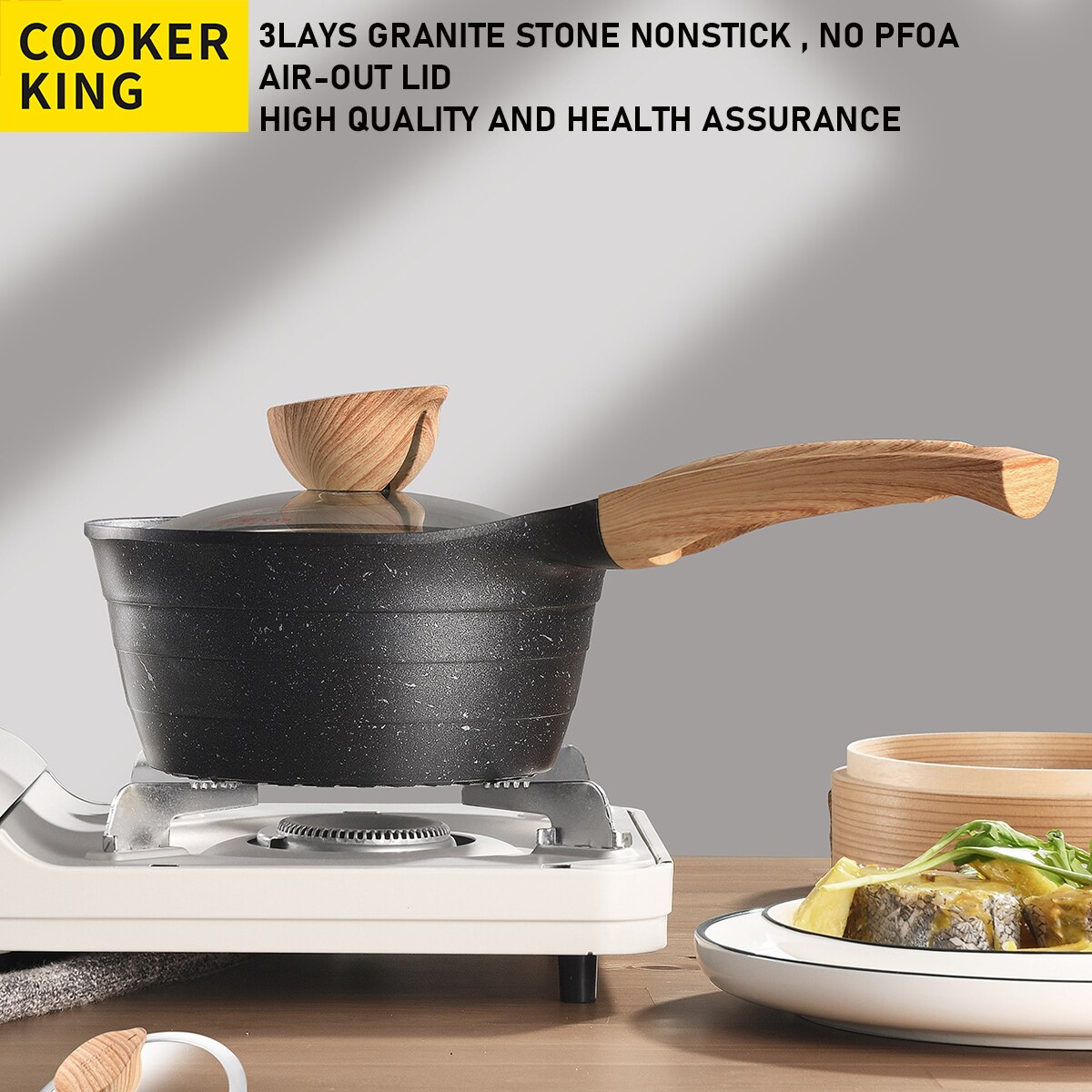 COOKER KING Granite Nonstick Saucepan Milk Pot Fon... – Grandado