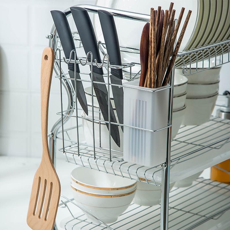 3 Layer Dish Drying Rack Holder Basket Stainless H... – Vicedeal