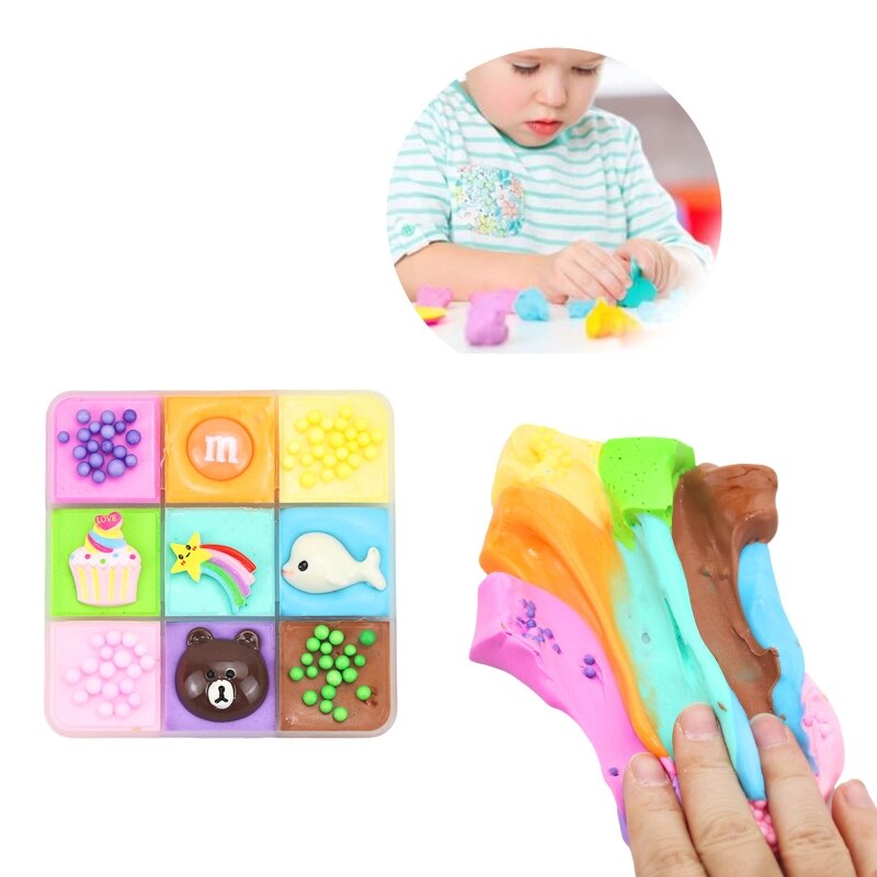 9 Colors Hand Gum Fluffy Slime Plasticine Modeling... – Grandado