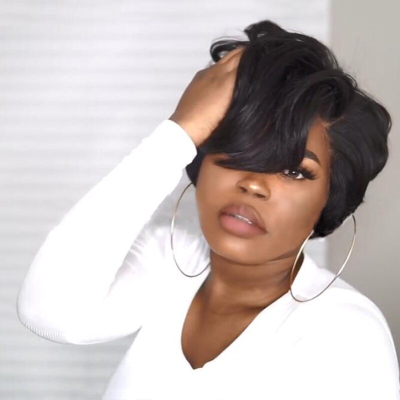 African Women's Wig Black Fluffy Partial Split Sho... – Grandado