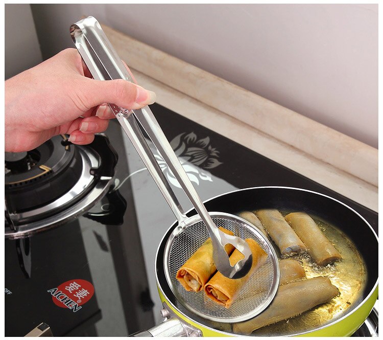 Steel Food Clip Sieve Snack Fryer BBQ Tong Fried F... – Grandado